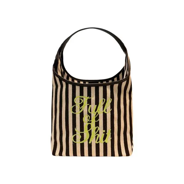 LILLY LOVES Embroidered Monogram Tote - Black