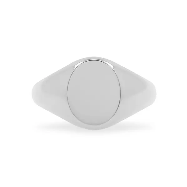 Côté Caché Oval Signet Ring - Silver
