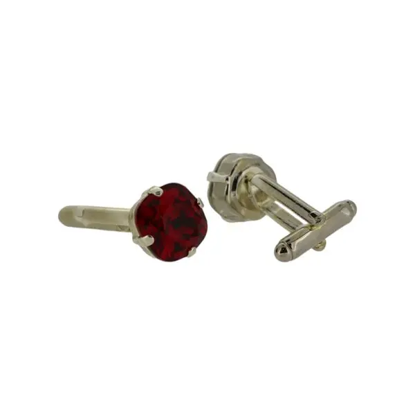 VICKISARGE The Stud Cufflink In Platinum - Red