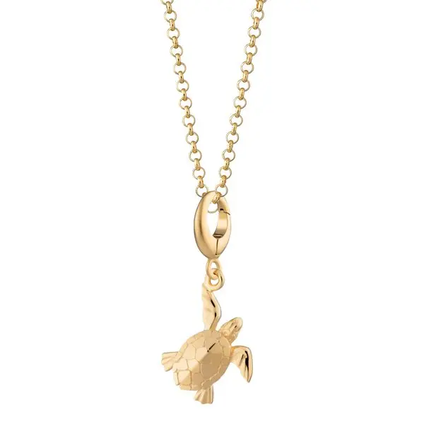 LILY CHARMED Plated Turtle Charm Necklace - Gold