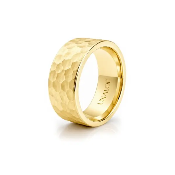 UNALOE Hammered Sterling Silver Band - Gold