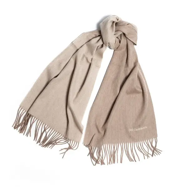 BEL CASHMERE Double Face Cashmere Scarf And Cream - Brown