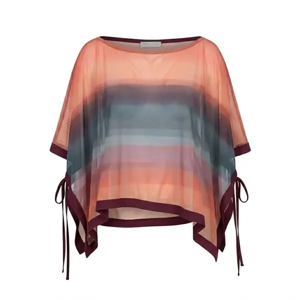 SEROTONE SWIM Swim Cover Up Mesh Rectangle Top - Orange