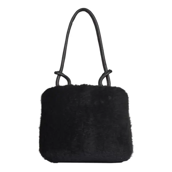 OWEN BARRY Sheepskin Shoulder Bag - Black