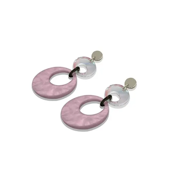 TOOLALLY Swinging Circle Drop Earrings - Purple