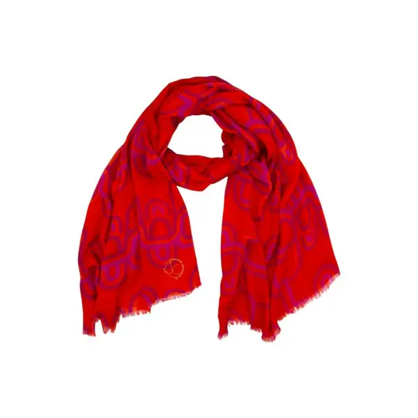 JULIA CLANCEY Lydy Silk Scarf - Red