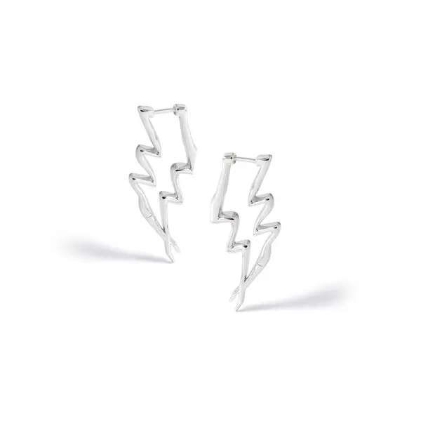 POTOSKA Maxi Lightning Earrings - Silver