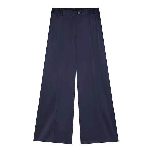THE SUMMER EDIT Lexi Sports Luxe Silk Trouser - Blue