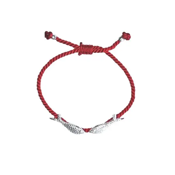 RIZE Matsya Charm Bracelet - Silver/red