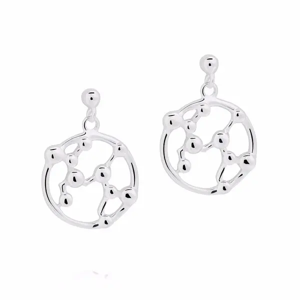 YASMIN EVERLEY JEWELLERY Sagittarius Astrology Drop Stud Earrings - Silver