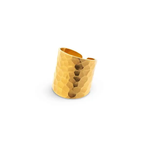 AMADEUS Nudo Long Hammered Ring - Gold