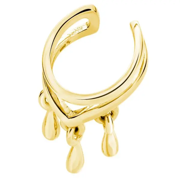 LUCY QUARTERMAINE Tri Drop Ear Cuff - Gold