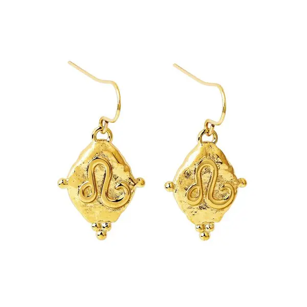 SEVEN SAINTS Leo Vintage-style Dangle Earrings - Gold