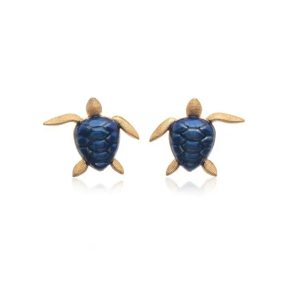 MILOU JEWELRY Sea Turtle Earrings - Blue