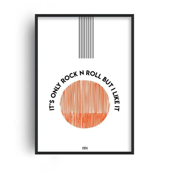 FANCLUB It's Only Rock N Roll But I Like It Rolling Stones Music Art Print A2 - Red