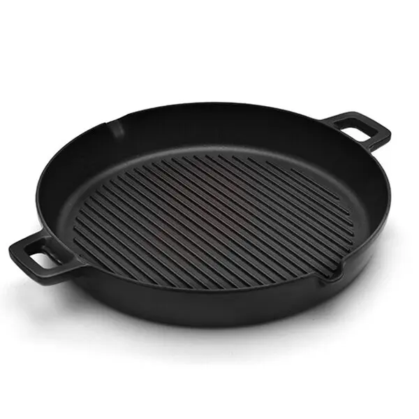 Turgla Home Matte Cast Iron Grill Pan - Black