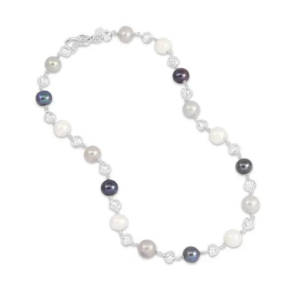 DOWER & HALL Sterling Silver Freshwater Pearl Necklace - Silver/white
