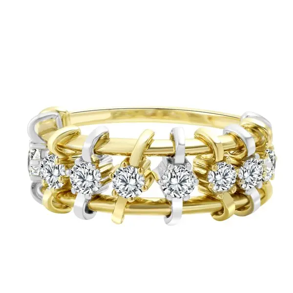 ONEWILDONE Single Row Floating Pinky Ring - Silver/gold