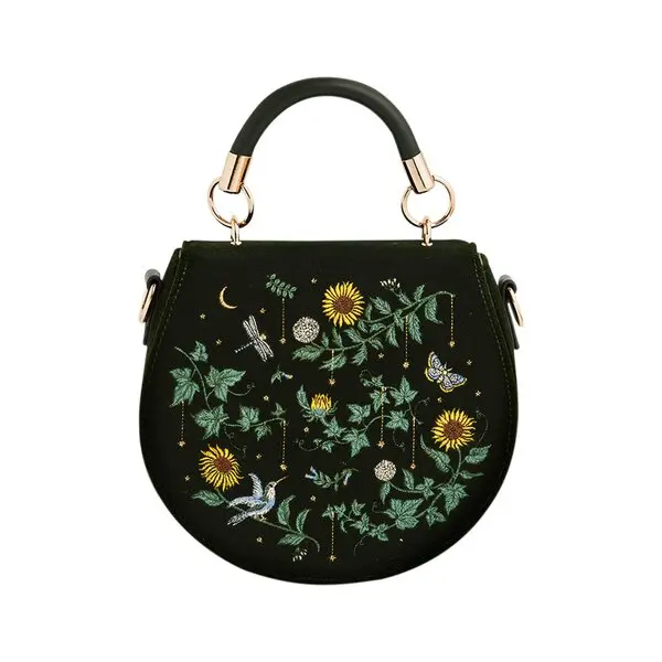 FABLE ENGLAND Charlotte Sunflower Top Handle Bag