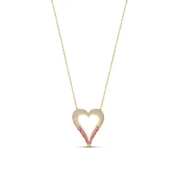 SHYMI Heart Necklace - Gold/pink