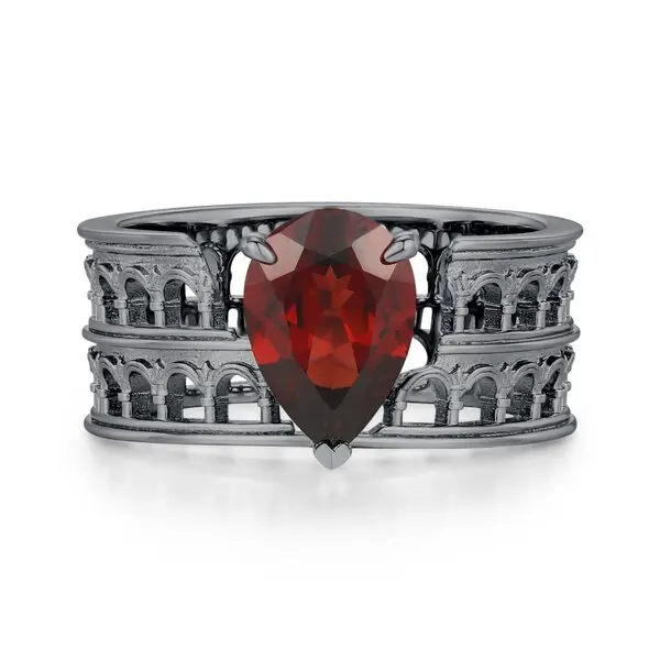 AZURA JEWELRY NEW YORK Blood Oath Colosseum Ring - Black