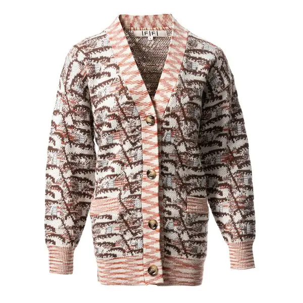 FULLY FASHIONING Jacquard Knit Cardigan