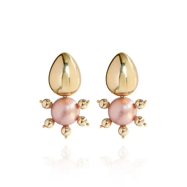 SAULE LABEL Tulia Drop Earrings - Gold/rose Gold