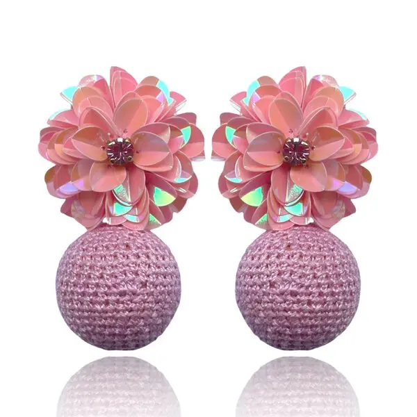 PINAR OZEVLAT Blossom Bonbons Dangle Earrings - Pink