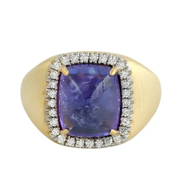 ARTISAN 14k Yellow Tanzanite And Diamond Ring - Gold