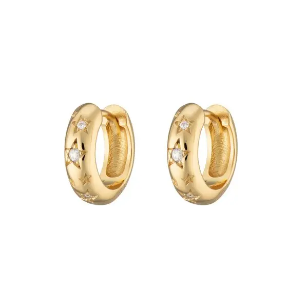 SCREAM PRETTY Celestial Chunky Huggie Hoop Earrings - Gold