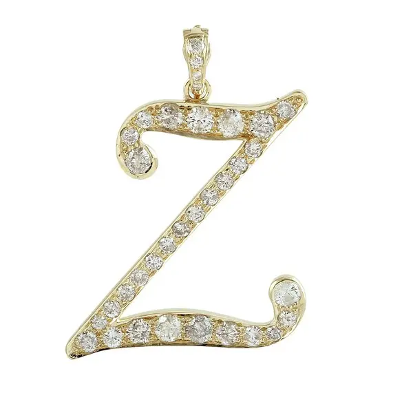 ARTISAN 14k Yellow Gold Diamond Initial “z” Pendant - Gold/white