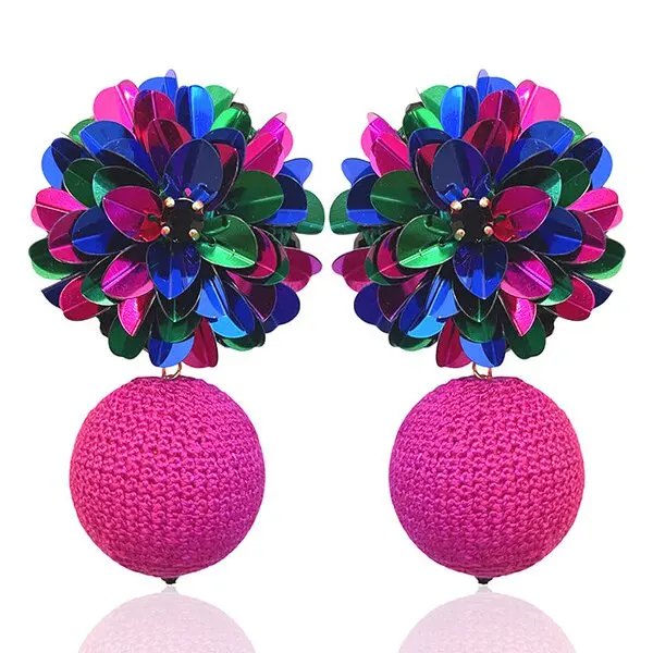 PINAR OZEVLAT Blossom Bon Bon Dangle Earrings - Pink