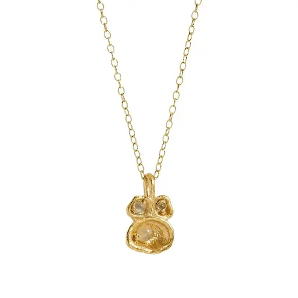 CLAIRE HILL DESIGNS Moonstone Lichen Pendant Necklace - Gold