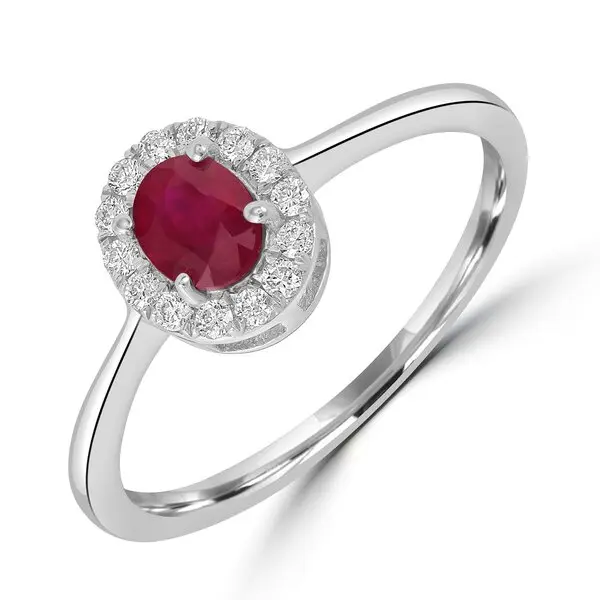 ARTISAN Ruby And Diamond Ring In 18k White Gold