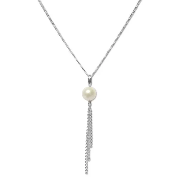 FV JEWELLERY Freshwater Pearl And Chain Necklace - Silver