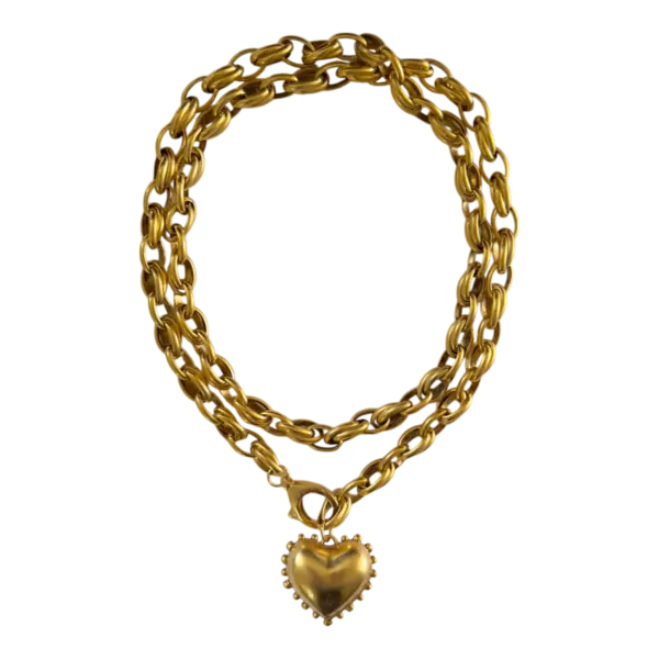 SCCOLLECTION Marley Dotted Heart Necklace - Gold