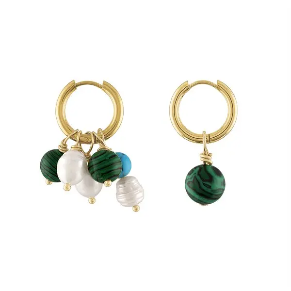 OLIVIA LE Tyra Stone Charm Hoop Earrings - Gold
