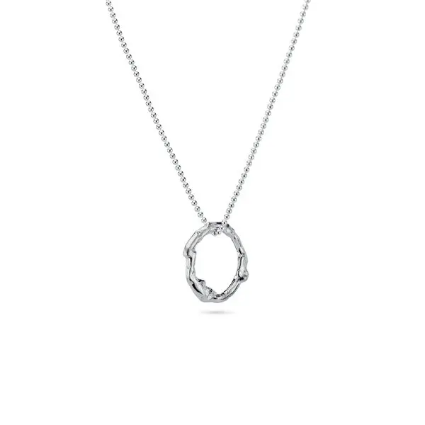 LULU AND BOO JEWELLERY Molten Halo Solid Sterling Necklace - Silver