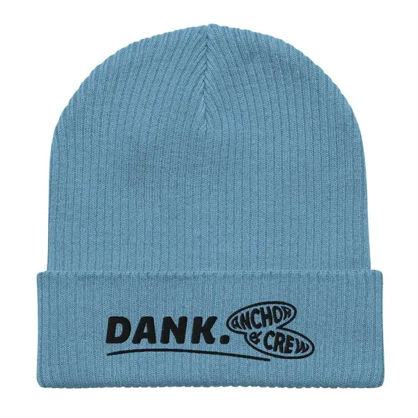 ANCHOR & CREW Organic Cotton Embroidered Beanie - Blue