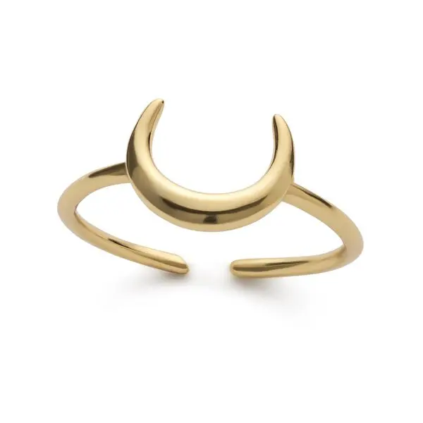 ELK & BLOOM Dainty Moon Stacked Ring - Gold