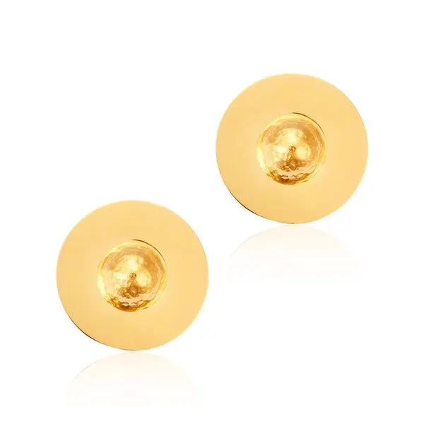 VISCONTI Elena Grande Disk Earrings - Gold