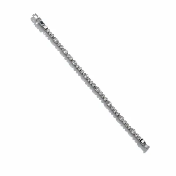 NUVV COLLECTION Marquise And Round Stone Bracelet - Silver