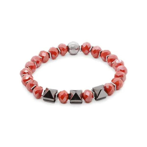 EBRU JEWELRY Beaded Bracelet With Hematite - Pink/silver