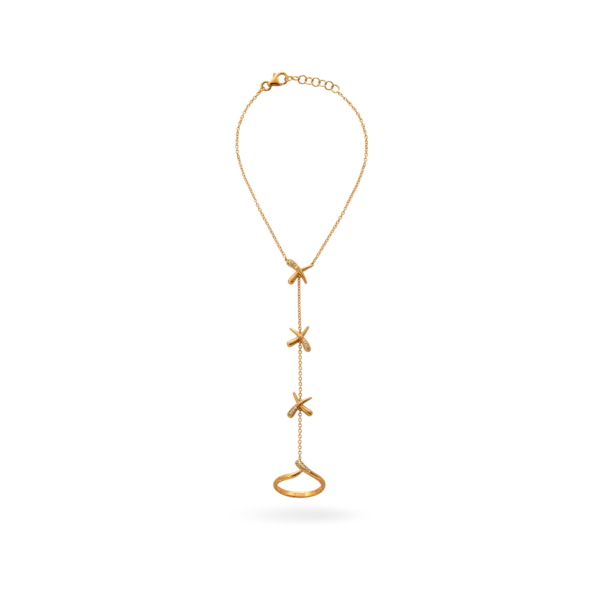 LUCY QUARTERMAINE Bliss Hand Chain Set With Diamonds - Gold