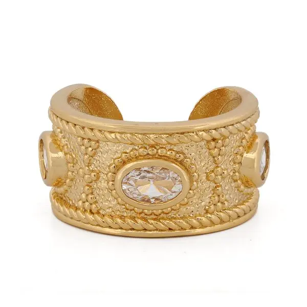 EBRU JEWELRY Queen Cleopatra Adjustable Cuff Ring - Gold