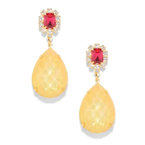THE PINK REEF Austria Fire Opal Dangle Earrings - Pink