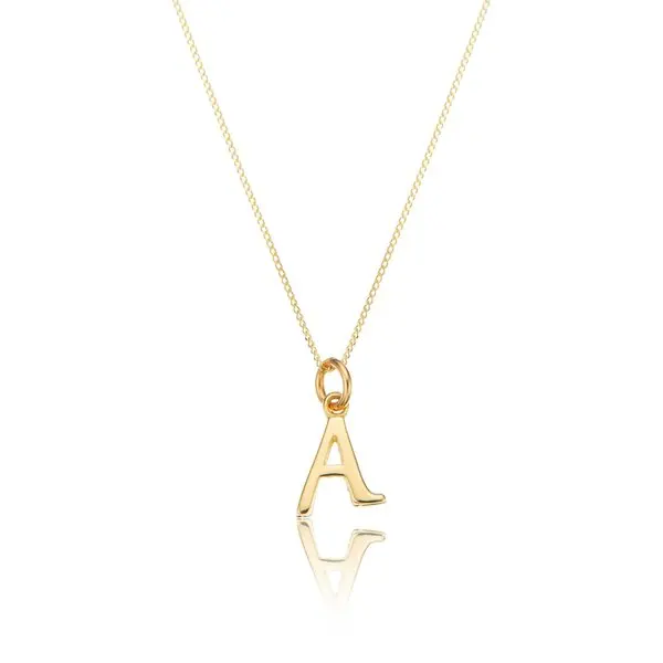 LILY & ROO Solid Curve Initial Letter Necklace - Gold