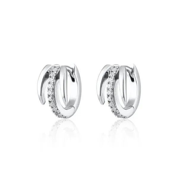 SCREAM PRETTY Illusion Claw Mini Huggie Earrings - Silver
