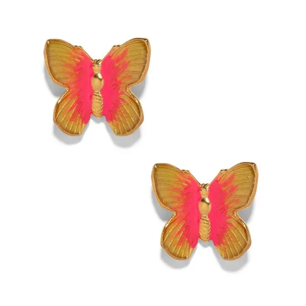 THE PINK REEF Small Glassine Butterfly Earrings - Yellow