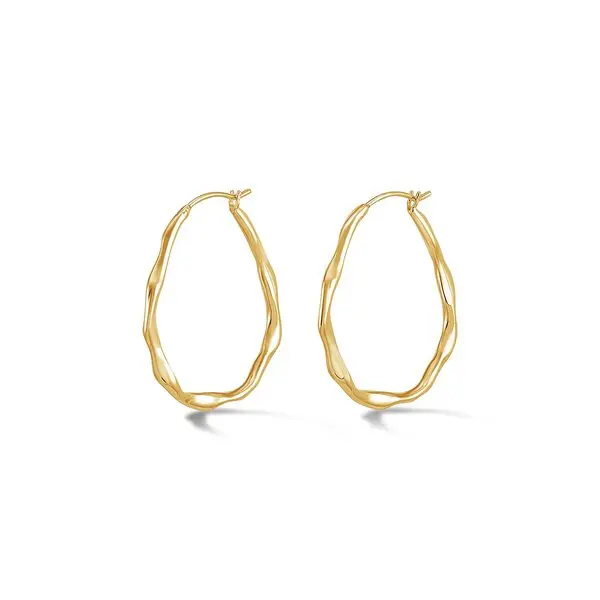 DOWER & HALL Large Oval Waterfall Hoop Earrings - Gold